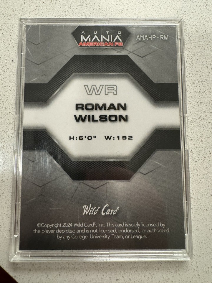 2024 Wild Card Auto Mania American FB Roman Wilson Flag RC 6/25 | eBay