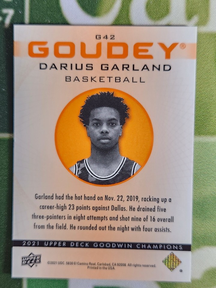 Darius Garland 2021 Goodwin Champions #G42 Goudey Platinum Orange Prism ...