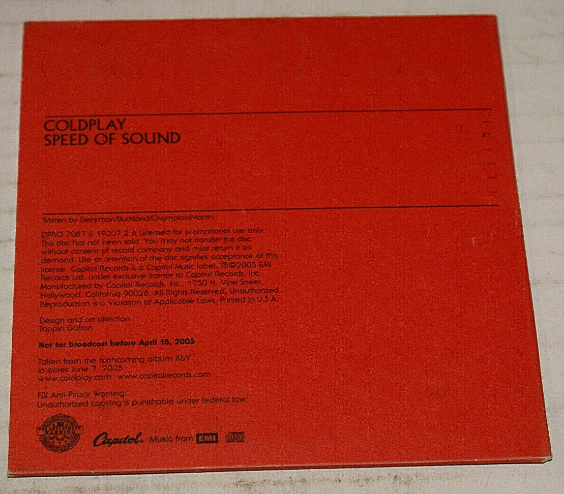 Coldplay Speed Of Sound Album Cover