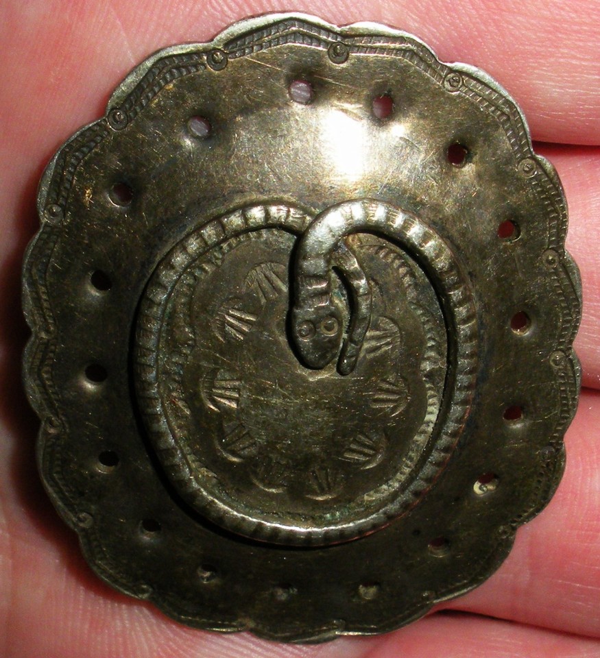 3 ANTIQUE NAVAJO SNAKE SILVER BELT CONCHO PARTS GREAT STAMPWORK vafo | eBay