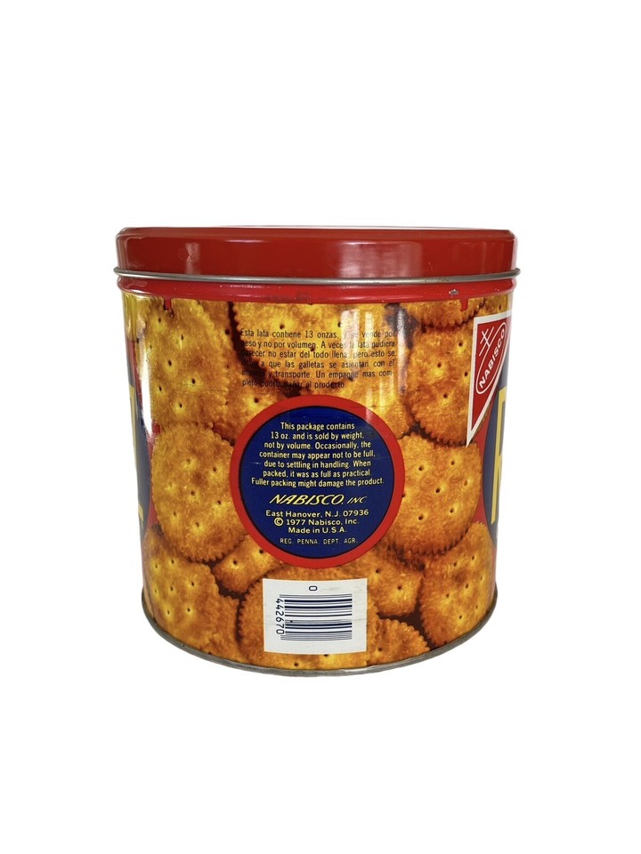 VINTAGE 1977 Ritz Crackers 13oz Tin Can Nabisco With Metal Lid Retro ...
