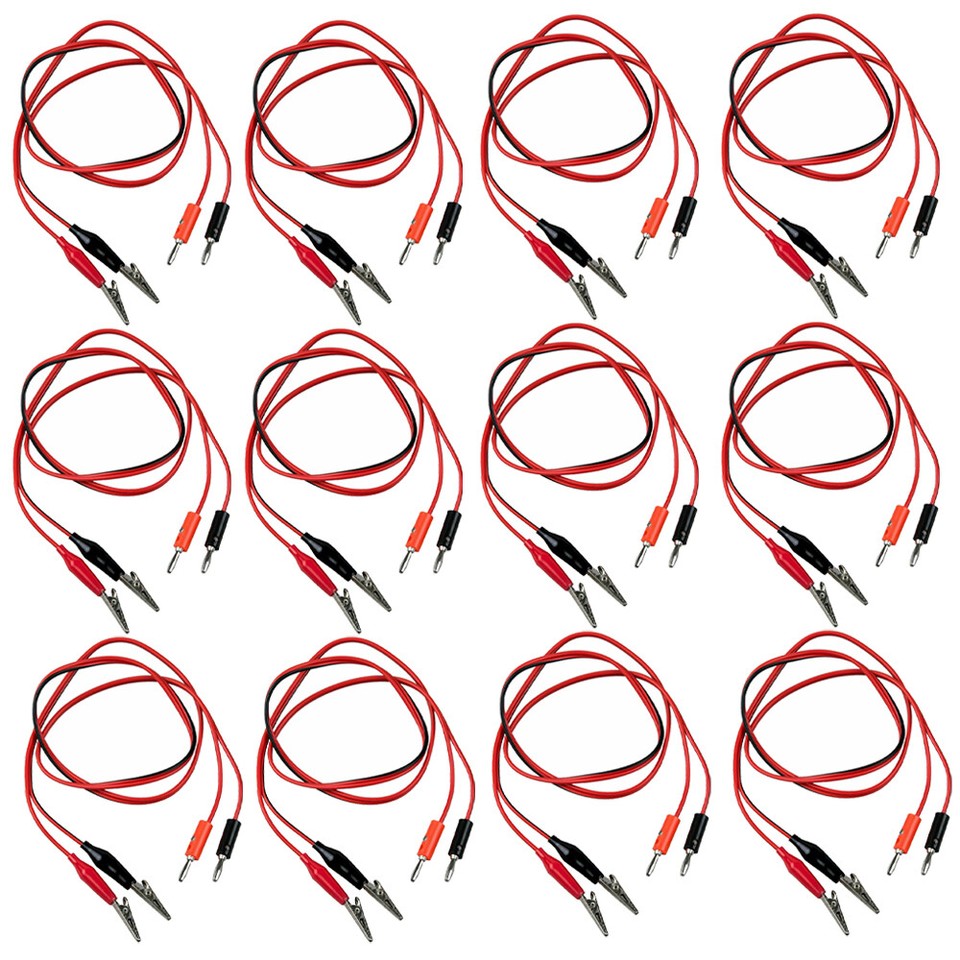 24PCS Double Ended Crocodile Wire Alligator Clip Electric Test Cable ...