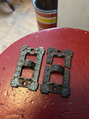 Old Antique Oil Lamp Wall Sconce Mount Brackets Holders Cast Iron ...