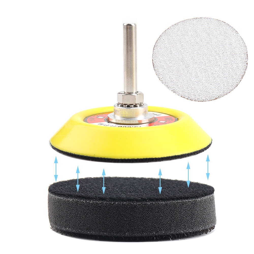 2Pcs 3" Hook & Loop Backing Pad Disc With 5Pcs Sponge Buffering Pad 1/4 ...