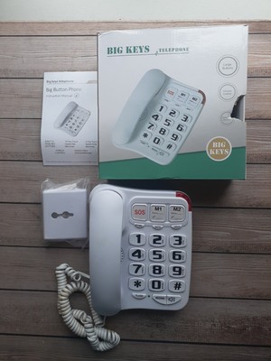 Big Keys Telephone White Open Box Tested | eBay