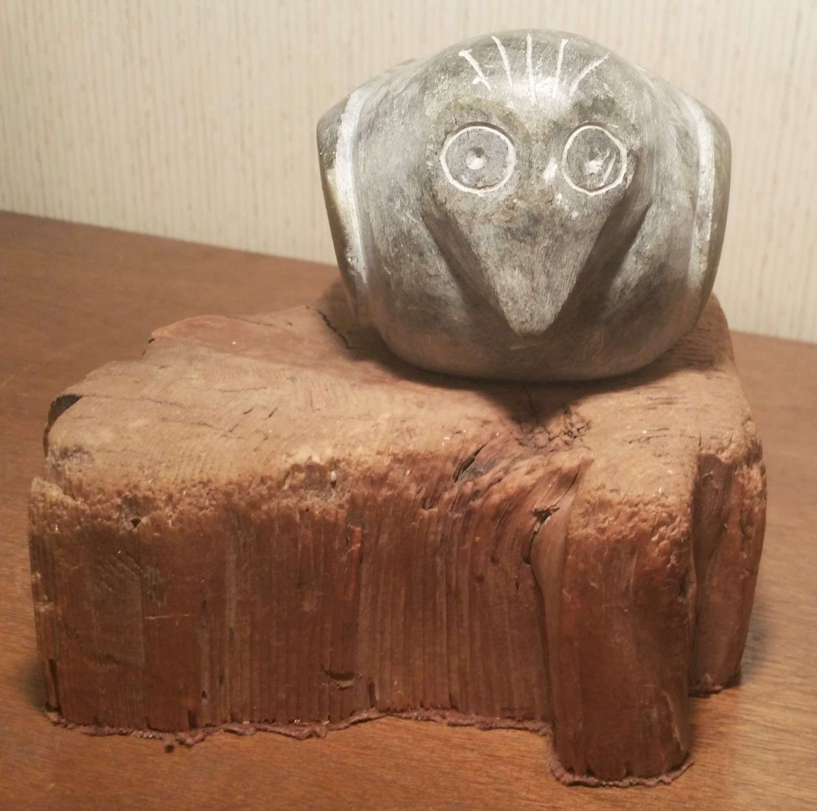 KING 5 TV seattle KOMO news bob cram vtg carved stone bird cartoon art ...