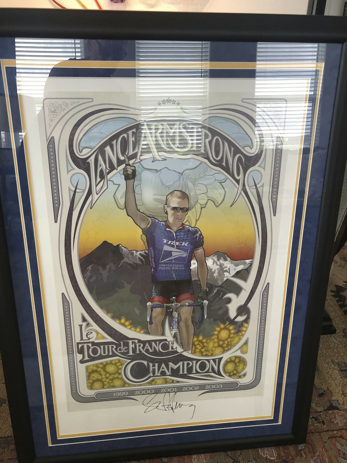 Autographed "Commemorative Ltd Ed" Lance Armstrong Lithograph w/ COA ...