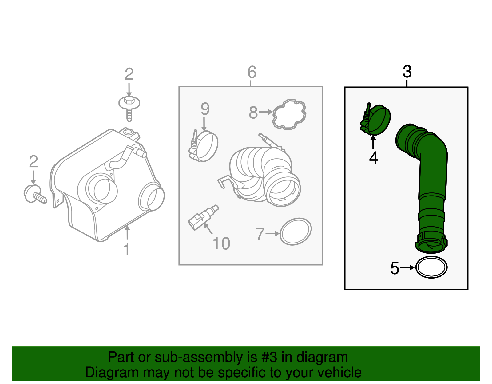 Ford OEM Turbocharger Inlet Hose BC3Z6C646A Image 3 for sale online | eBay