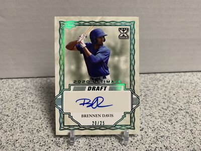 Brennen Davis 2020 Leaf Ultimate Draft Auto /25 BA-BD1 Cubs Top Ranked ...