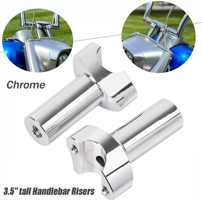 Chrome 3 1/2" Handlebar Risers For Harley Fat Boy Lo Heritage Softail ...