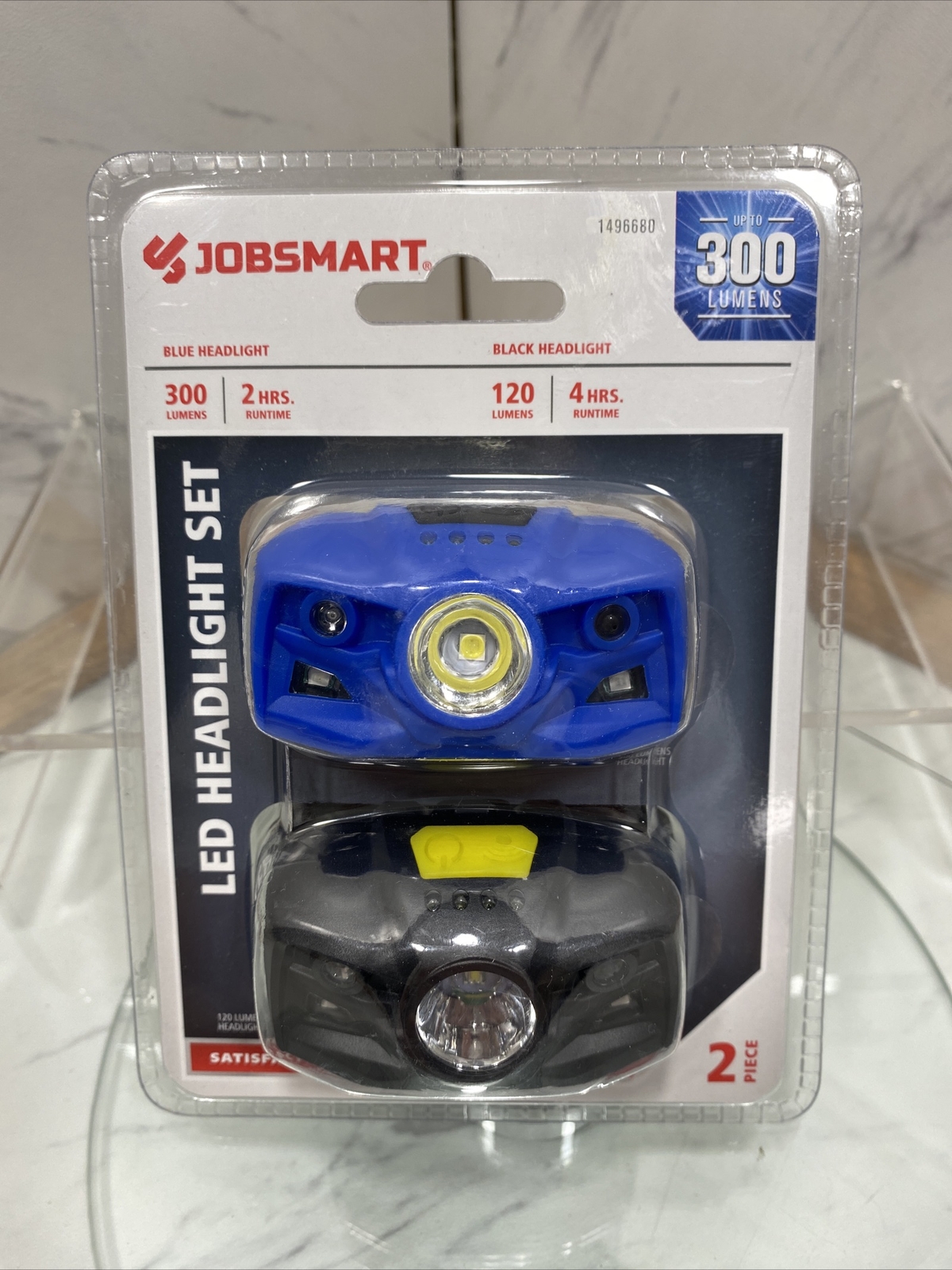 JOBSMART LED Headlight set 300 Lumens Blue and 120 Lumens Black NEW | eBay