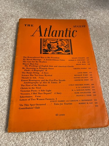 The Atlantic Magazine August 1933 | eBay