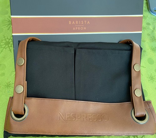 NESPRESSO Upcycled Barista Apron Black with Beige trim & Reusable Tote ...