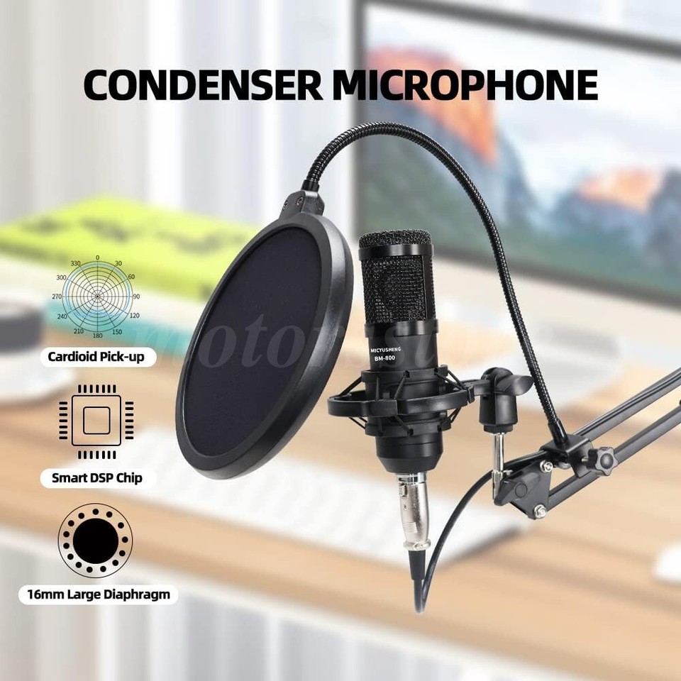 Home Studio Recording Kit Music Podcast Mixer Equipment Condenser ...
