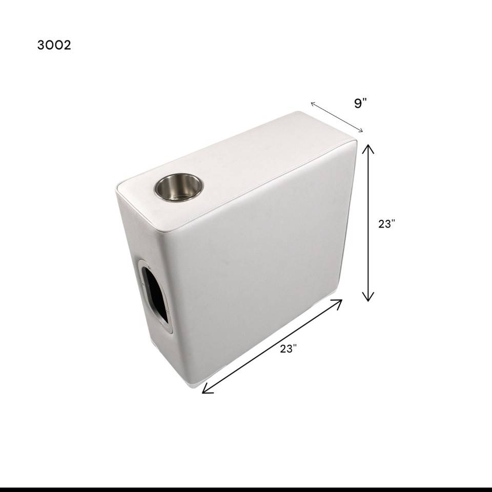 Premium Series Pontoon Armrest Square 3002-AA White | eBay