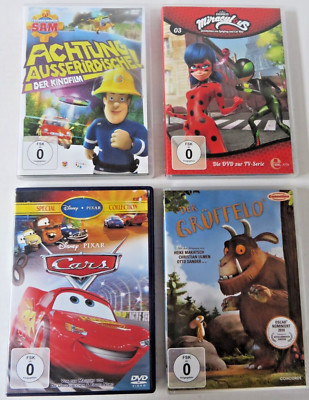 4er Set DVD Kinderfilm CARS GRÜFFELO FEUERWEHRMANN SAM MIRACULUS FSK 0 ...
