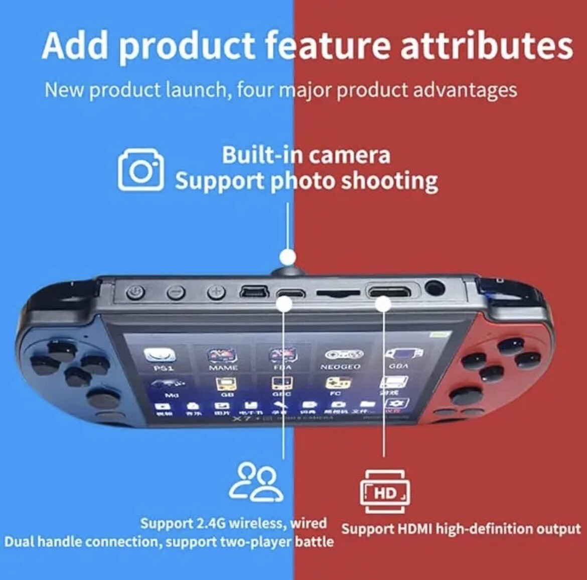 X7 Plus Retro Portable 8GB Video Game Console Kids HD Movies Player | eBay