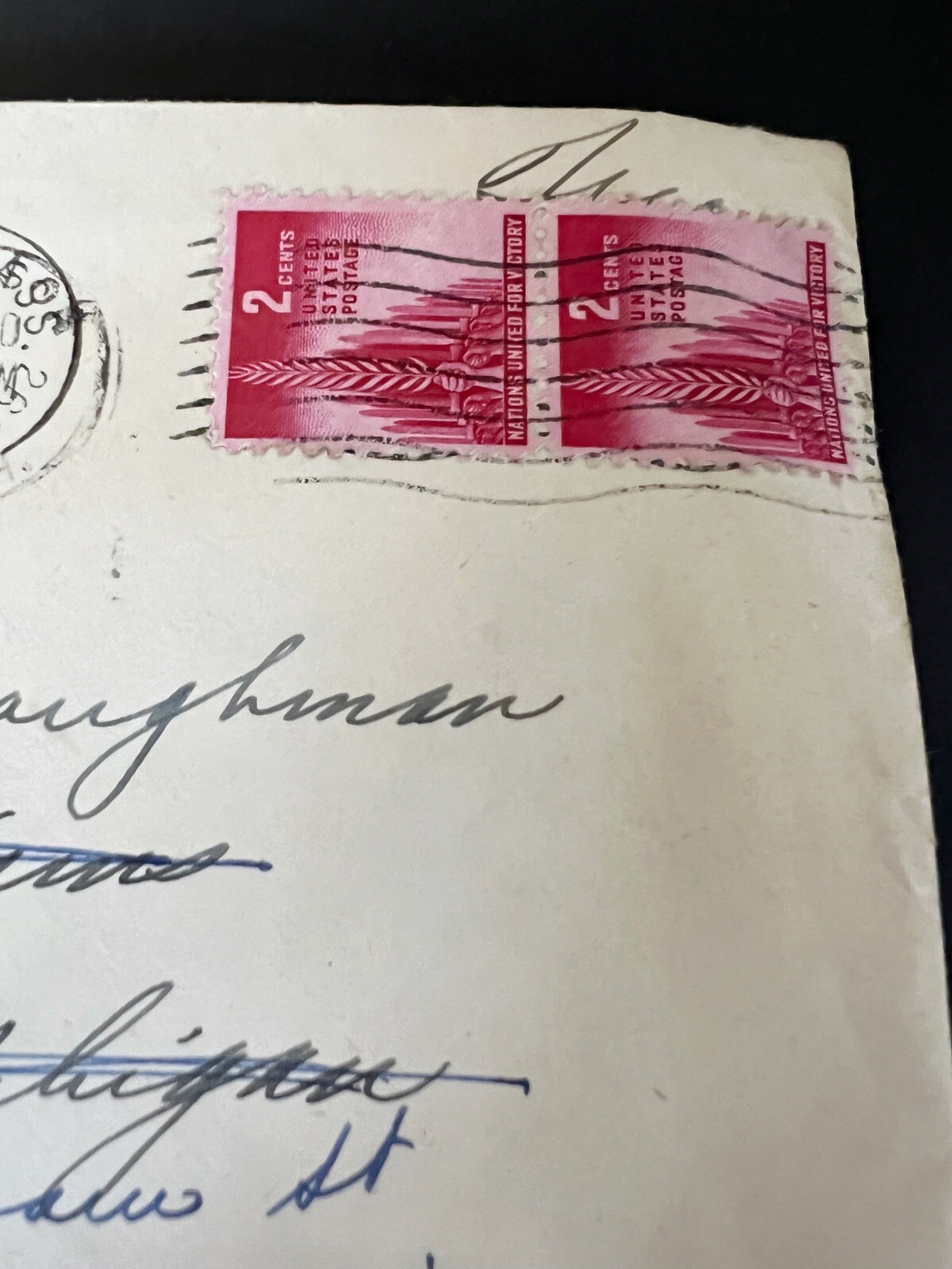 Sc# 907 US Stamp 1943 2c Nations United for Victory Used Pair Stamped ...