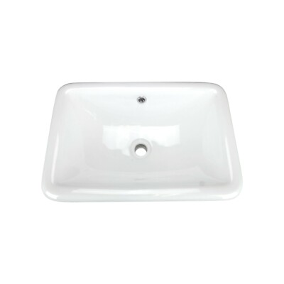 Tuba Rectangular Drop-In Bathroom Sink 21-1/2" X 14-3/4" X 7" White ...