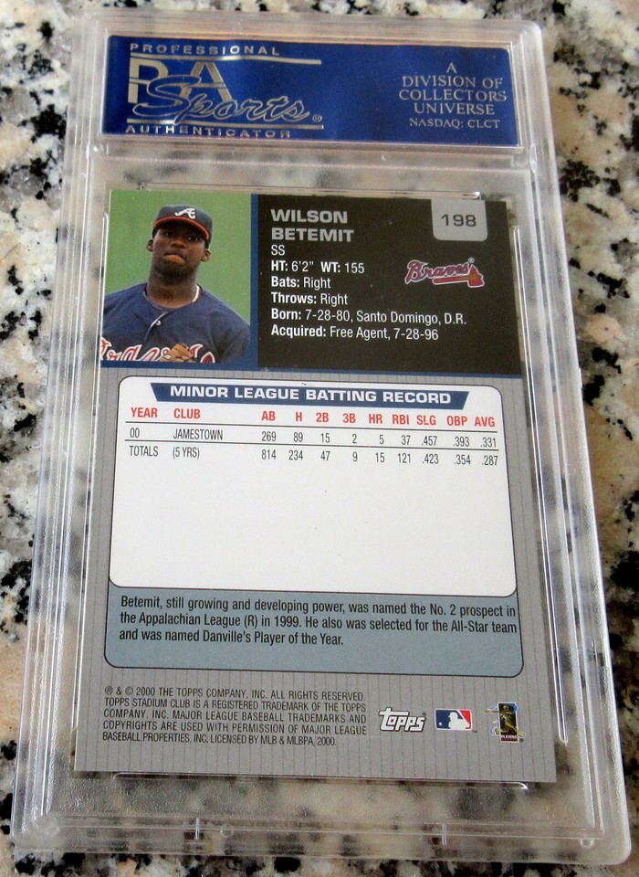 WILSON BETEMIT 2001 Topps Stadium Club Rookie Card RC PSA 10 GEM MINT ...