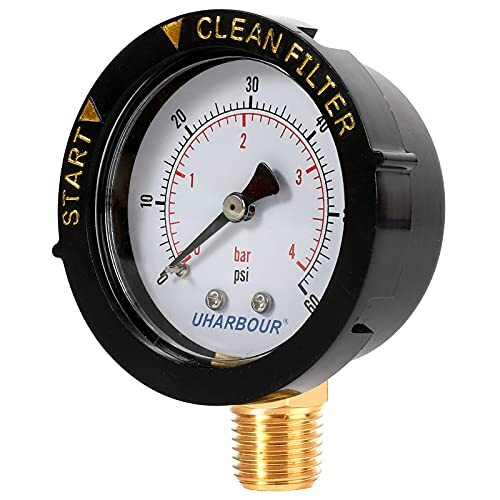Pool Filter Pressure Gauge 60Psi Pool Pressure Gauge 2" Dial with Bezel ...