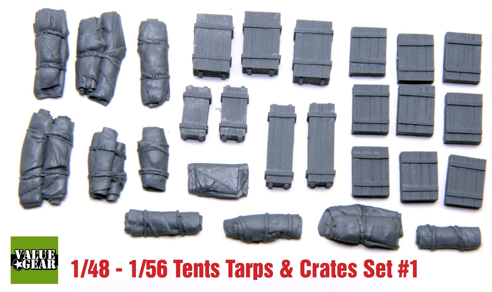 1/48 Universal Tent Tarp & Crate Set #1 - Value Gear Resin Stowage (27 ...