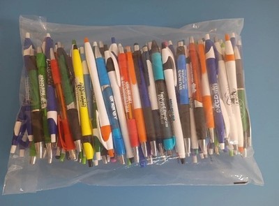 Lot Of 100 Misprint Ink Pens Bulk Assorted Retractable Click Ballpoint ...