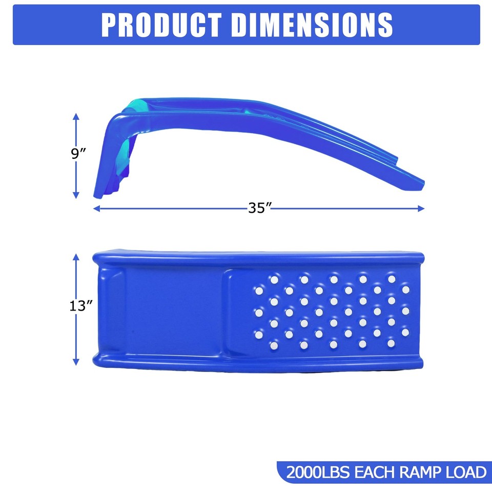 8000LBS Solid Steel Car Ramp Set Heavy Duty Auto Truck Ramps for Car ...