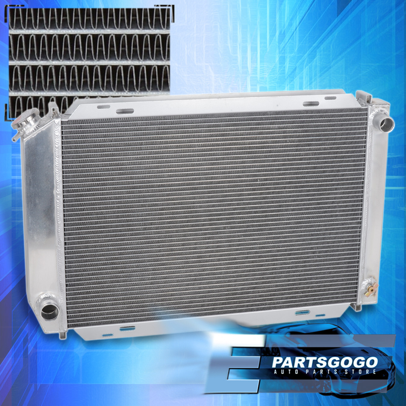 For 79-93 Ford Mustang Foxbody GT Cobra 3-Row Performance Full Aluminum ...