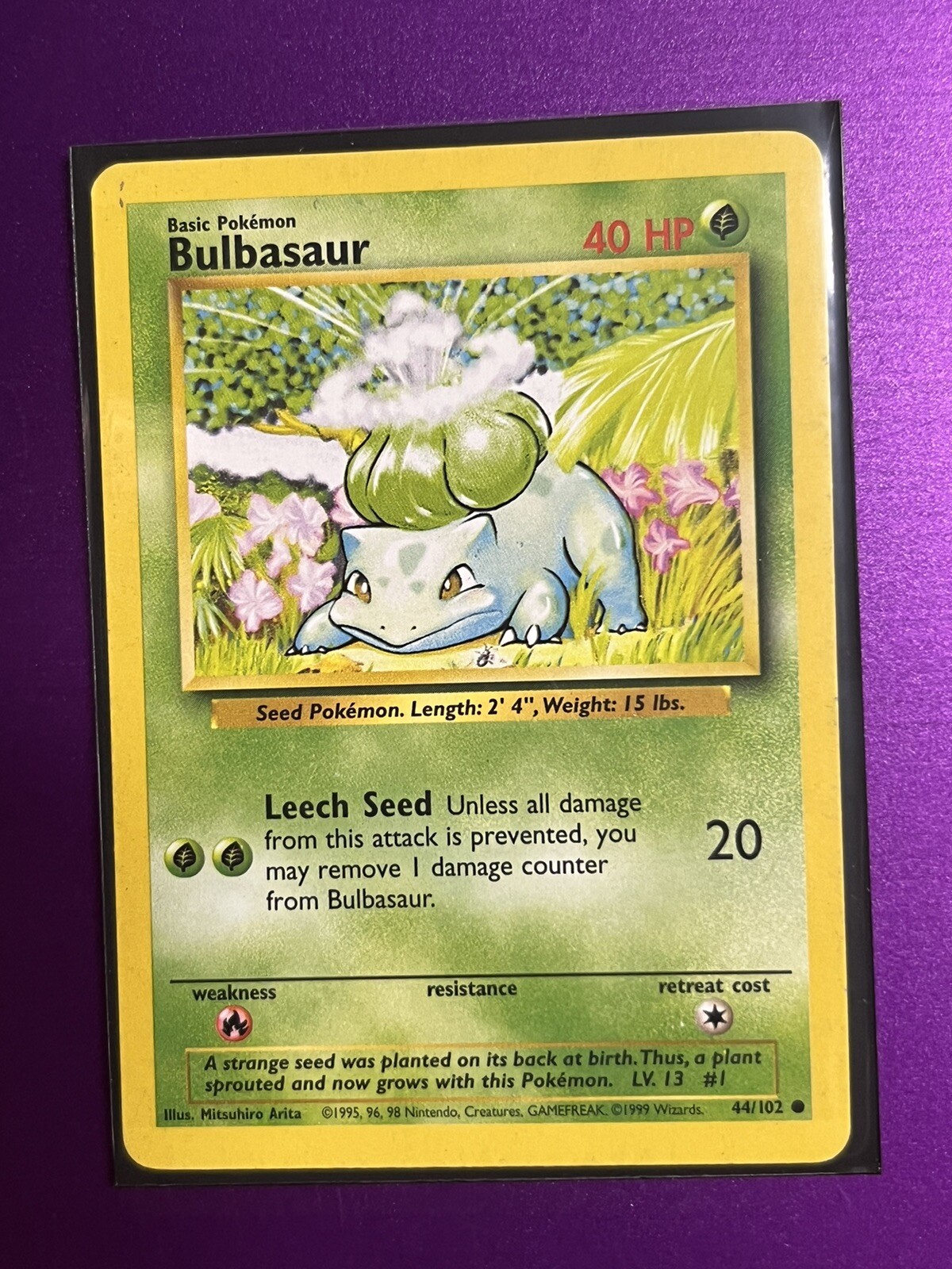 Pokémon TCG Bulbasaur Base Set 44/102 Regular Shadowless Common | eBay