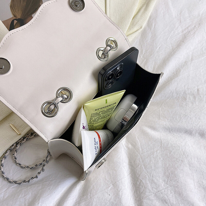 Women's Handbag Fashion Flip Bag Retro Solid Color Shoulder Bag PU ...