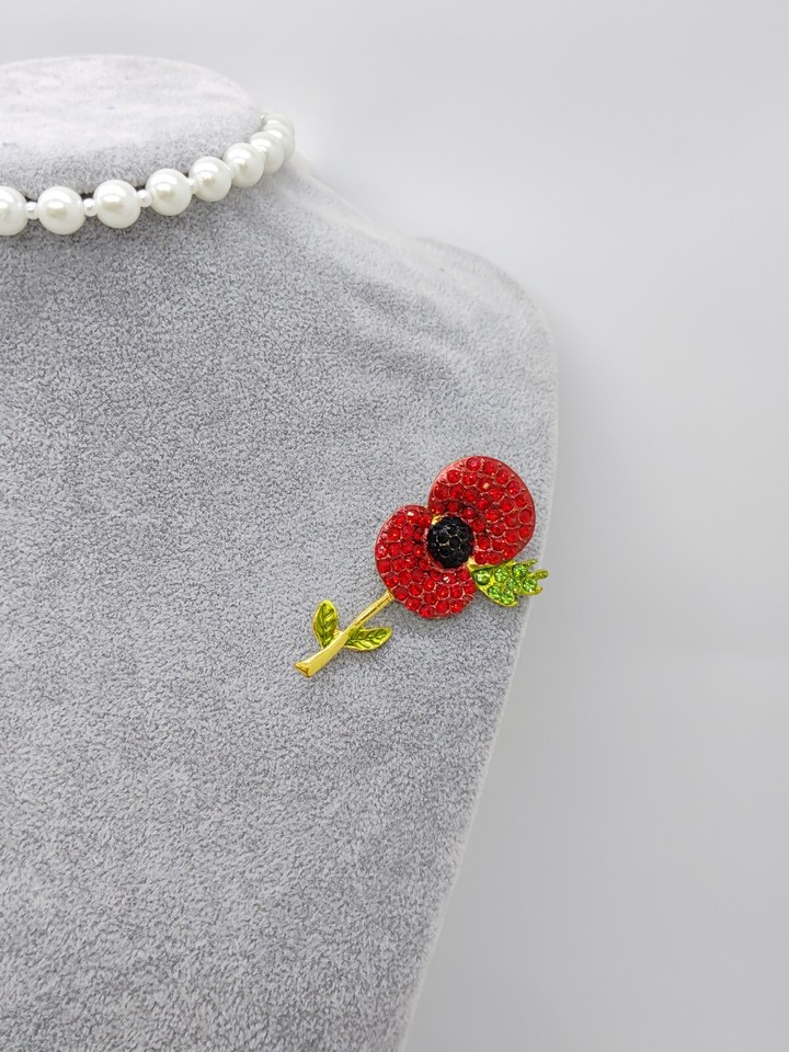 2023 NEW RED ROSE LILY TULIP ANEMONE PIN BROOCH ENAMEL VINTAGE CRYSTAL ...