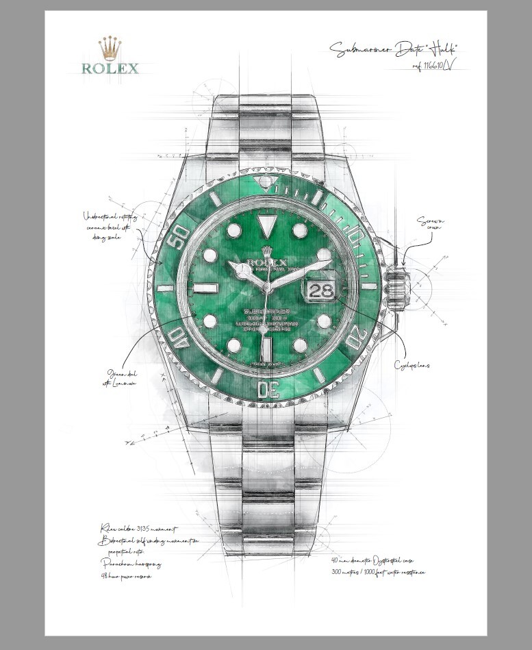 Rolex Drawing Watch Me Draw Times Square, New York Quick Sketch