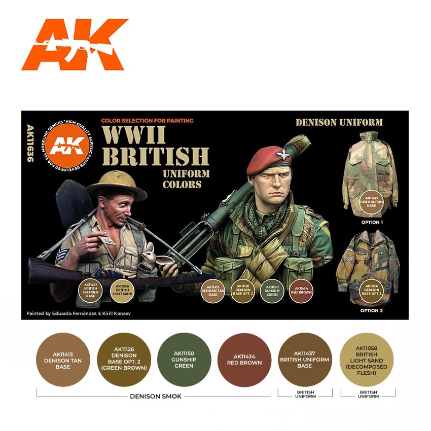AK INTERACTIVE 11636 - WWII British Uniform Color acrylic paint sets | eBay