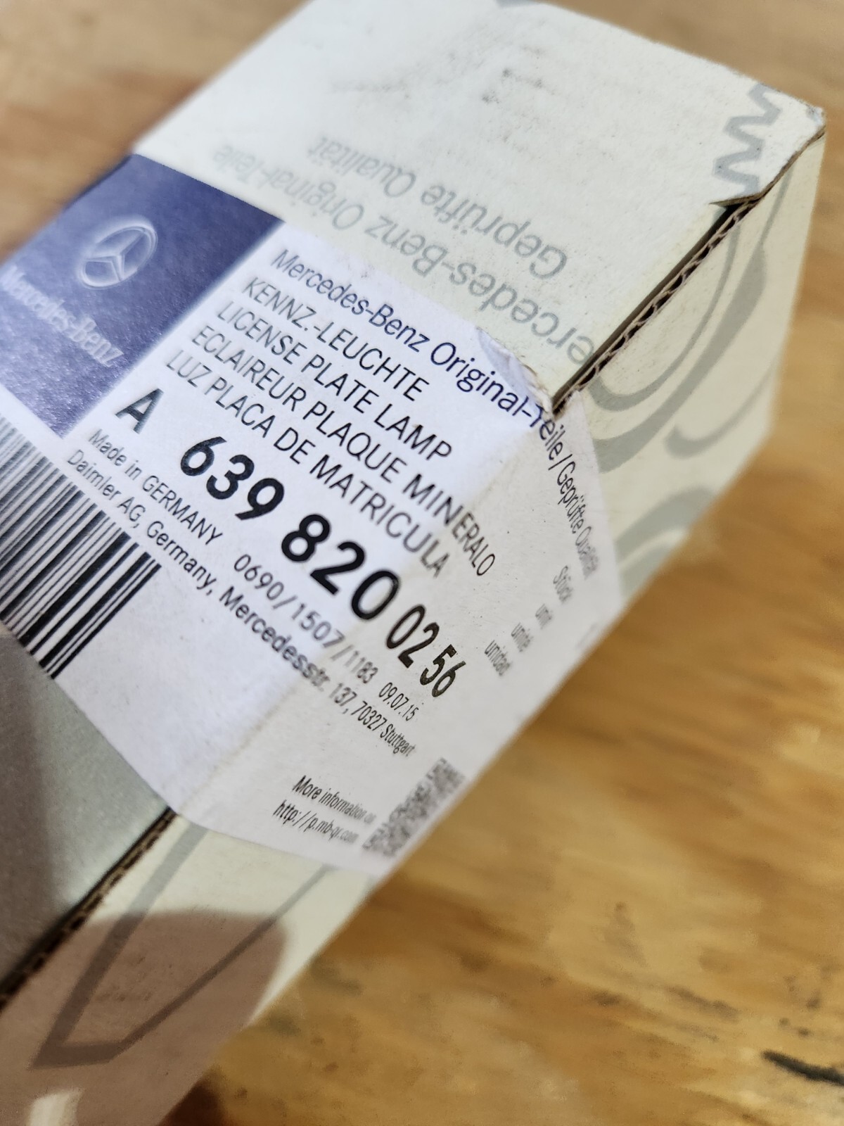 Mercedes-Benz SPRINTER Rear License Plate Lamp A6398200256 OEM for sale ...