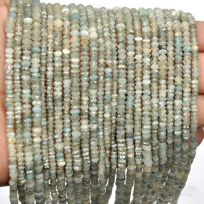 19 Strand Green Rutile Remstone Beads Rondelle Shape 13 Inch 3-4 MM ...