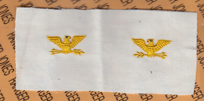 US Army Colonel O-6 Col. Gold & White Rank patch set | eBay