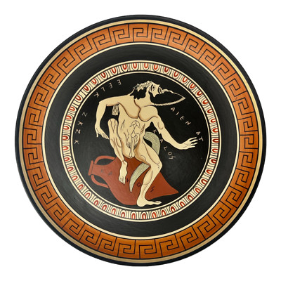 Silen Satyr seated on Amphora Ancient Greece Ceramic Plate Boston ...