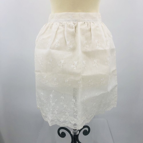 Women’s Vintage Fancy Hostess White Eye & Lace Half Apron Embroidered ...
