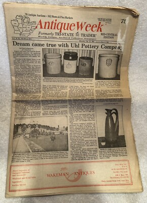 Geb. 23, 1987 Issue Antique Week Newspaper Cover Story Uhl Pottery ...