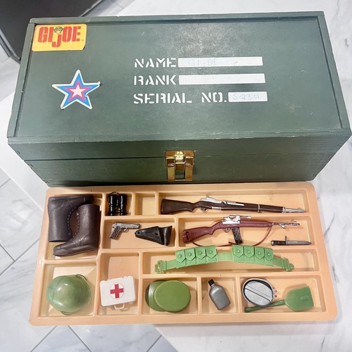 Vintage 1964 GI JOE Foot Locker/Wooden Storage Box with Tray and ...