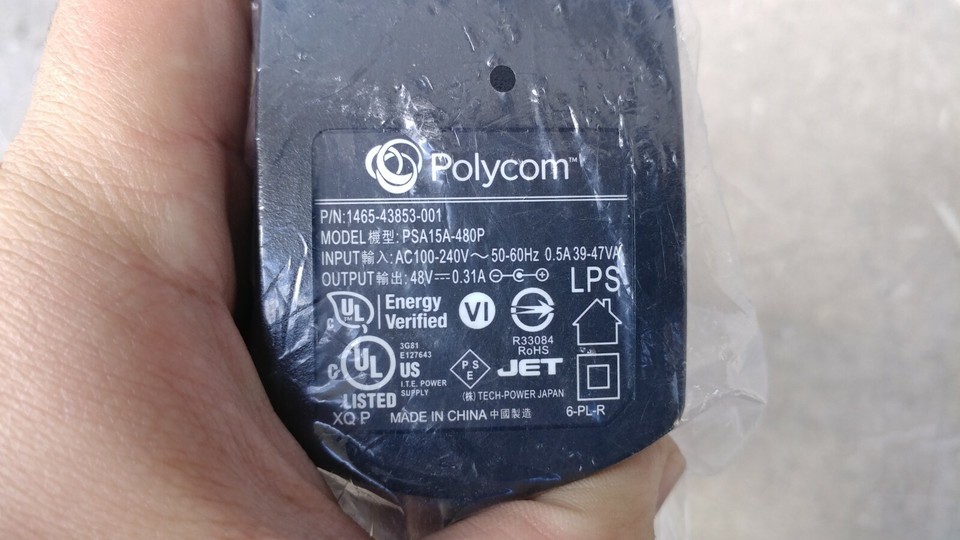Polycom Power Charger PSA15A-480P 1465-43637-001 48V 0.31A ~!~ Brand ...