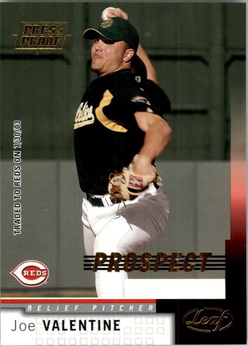 2004 Leaf - Prospect Press Proof Gold #229 Joe Valentine /25 for sale ...