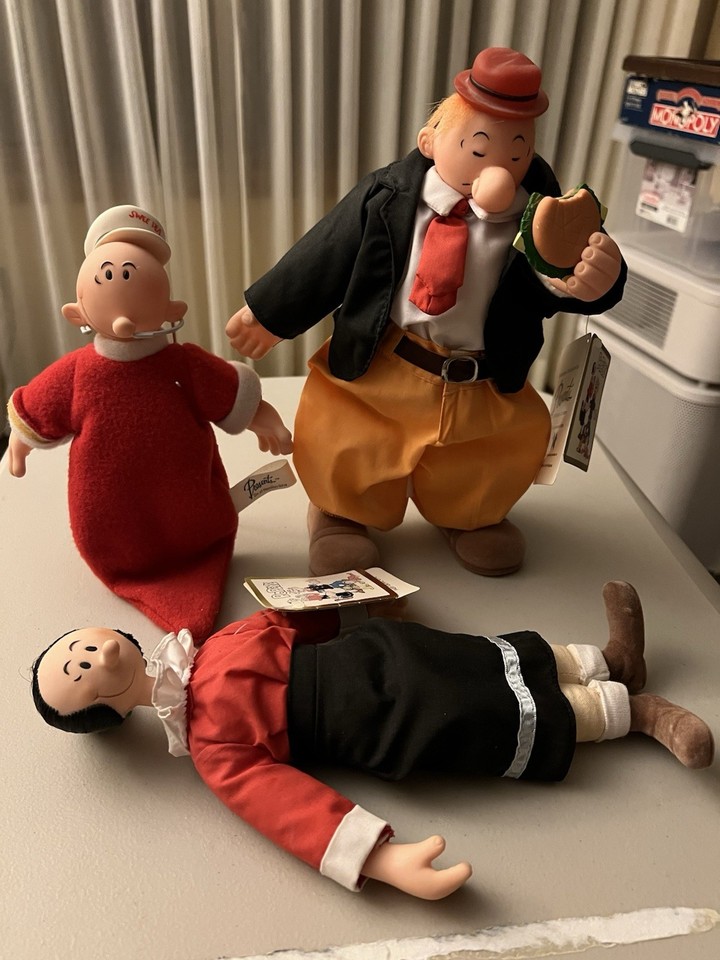 Popeye Vintage Presents Dolls Popeye, Brutus, Olive Oyl , Wimpy, Sweet ...