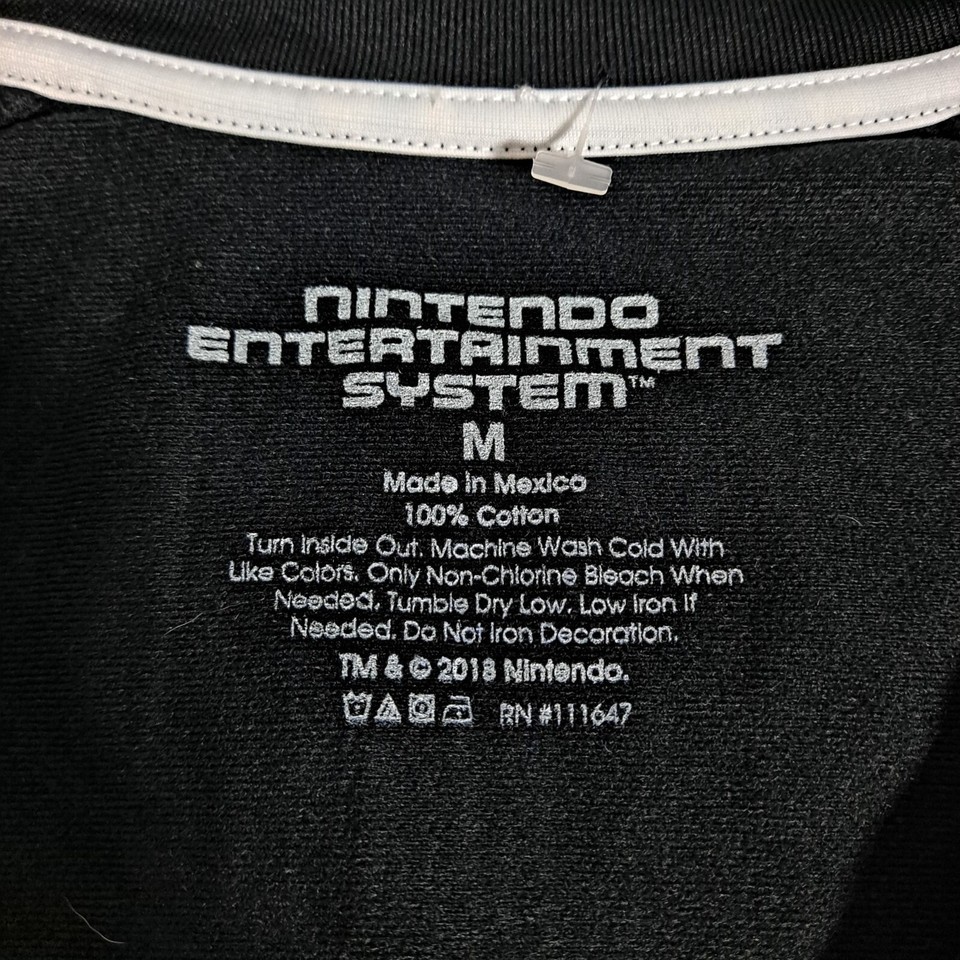 Nintendo Jacket Men Medium Black Full Zip Gaming NES Controller Retro ...