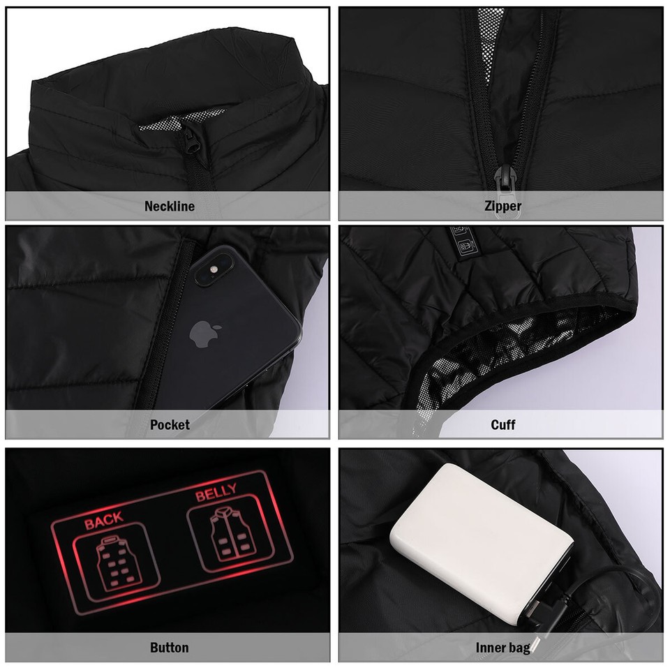 Winter Self heated Clothing Heating Jacket Vest Fishing Motorcycle Men ...