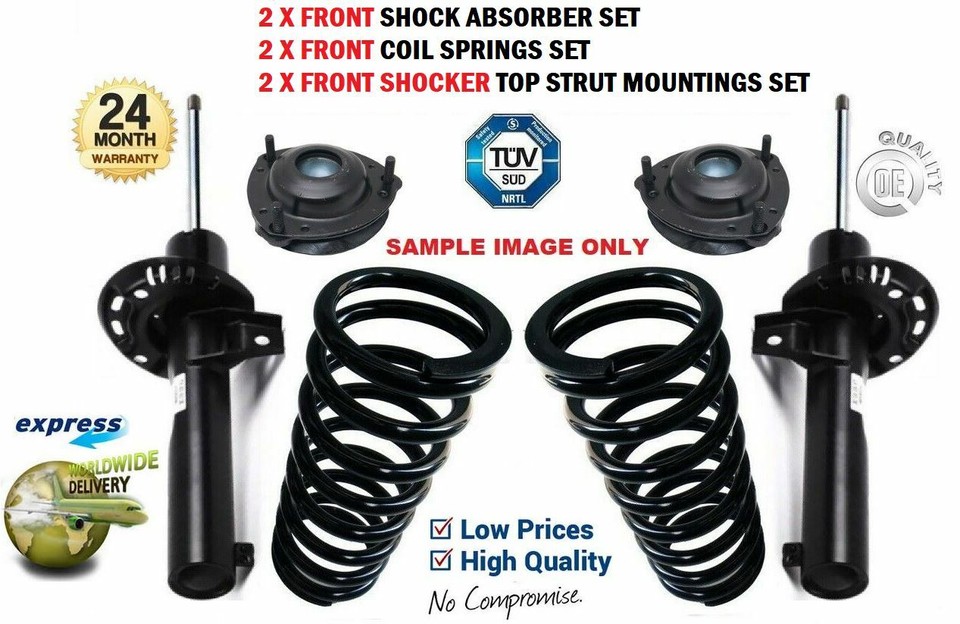 2x FRONT Shockers + Springs + Strut Tops for FORD STREET KA 1.6 2003 ...