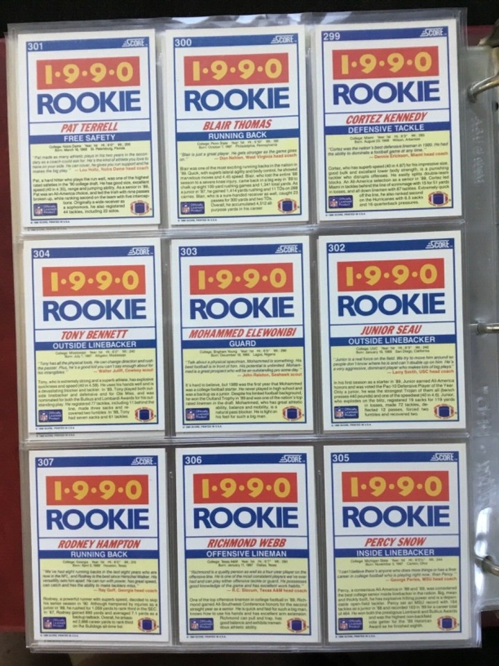 LOT (9) 1990 SCORE NFL ROOKIE CARDS HIGH GRADE CARDS! | eBay