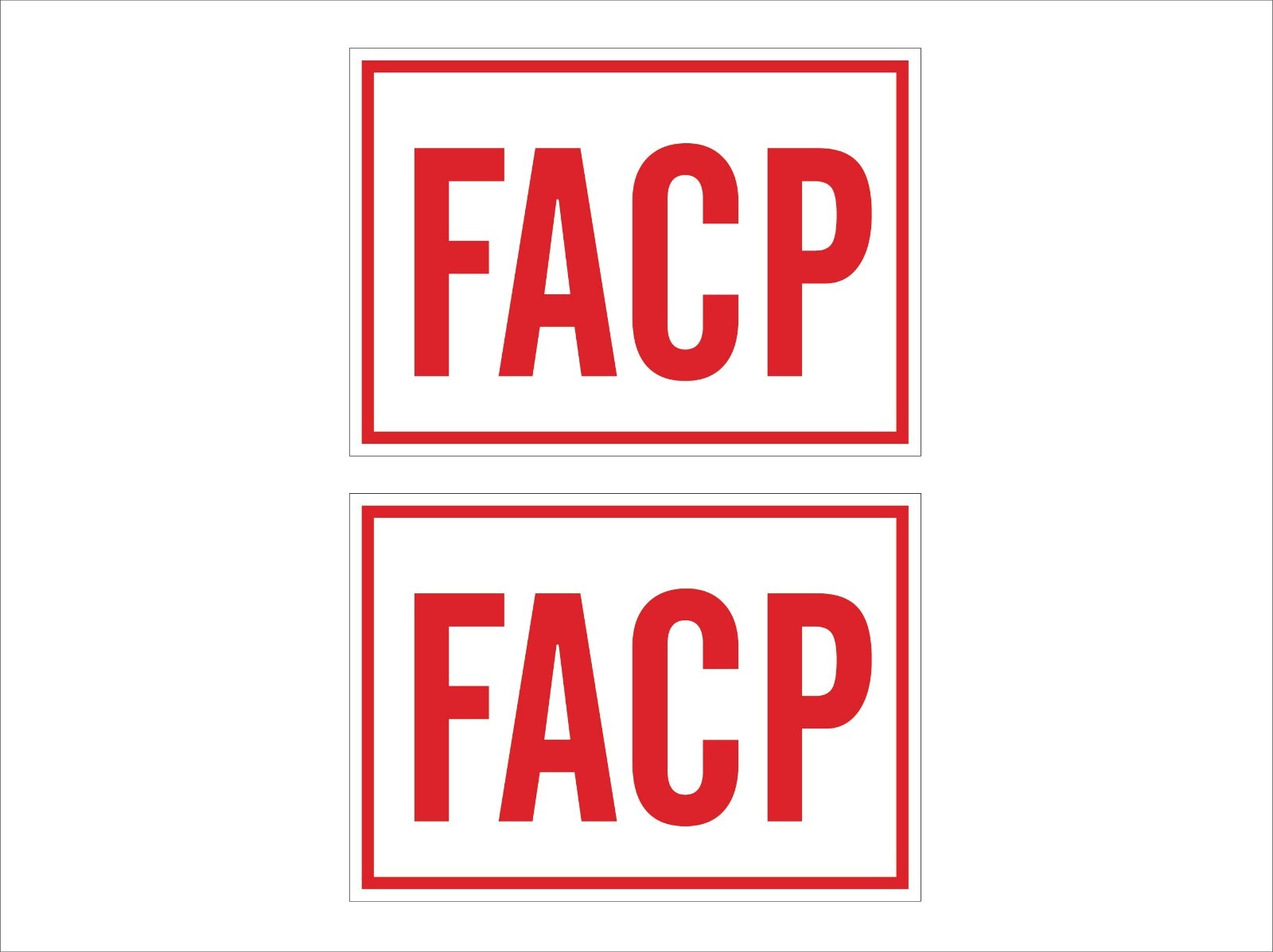 FACP Fire Alarm Control Panel Stickers (1 Pair) City County State Fire ...