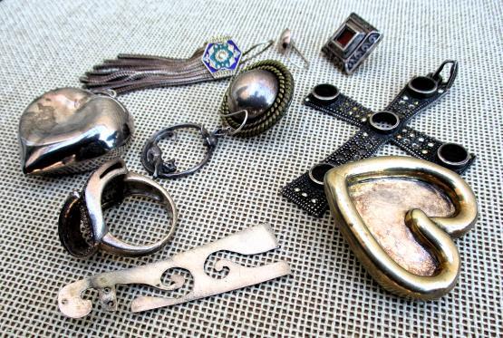 Lot of 73.4 grams Sterling Silver (925) Jewelry SCRAP. (Minor stone ...